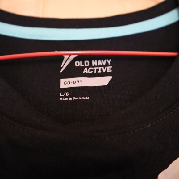 Old Navy | Shirts | Old Navy Active Go Dry Black With Neon Green ...